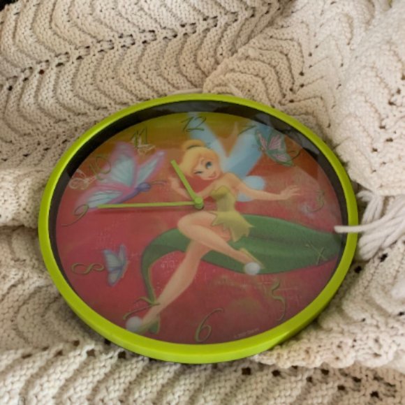Disney | Other | Euc Vintage Tinkerbell Plastic Wall Clock | Poshmark